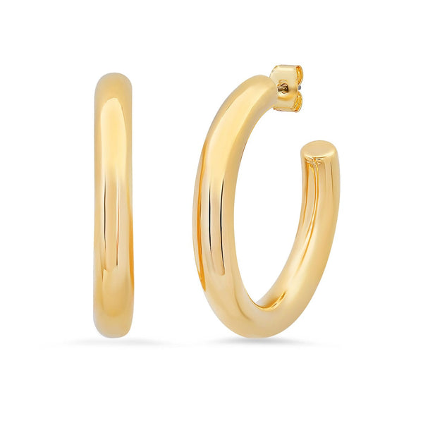 Large Gold Tubular Hoops – Chic Streets