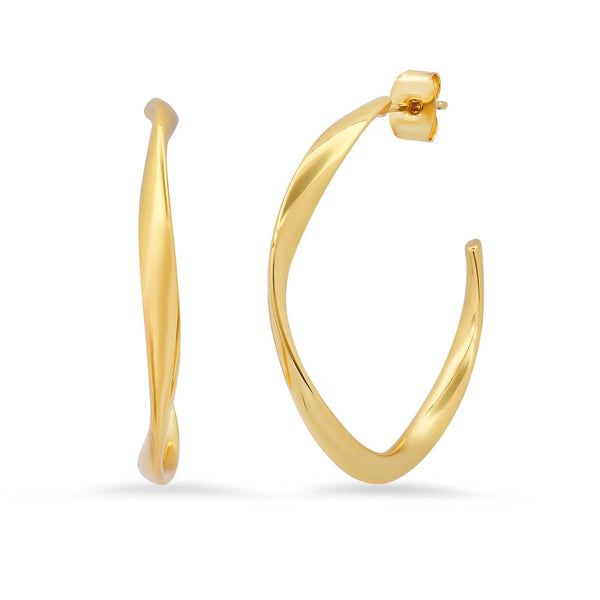 Medium Gold Wavy Hoops – Chic Streets